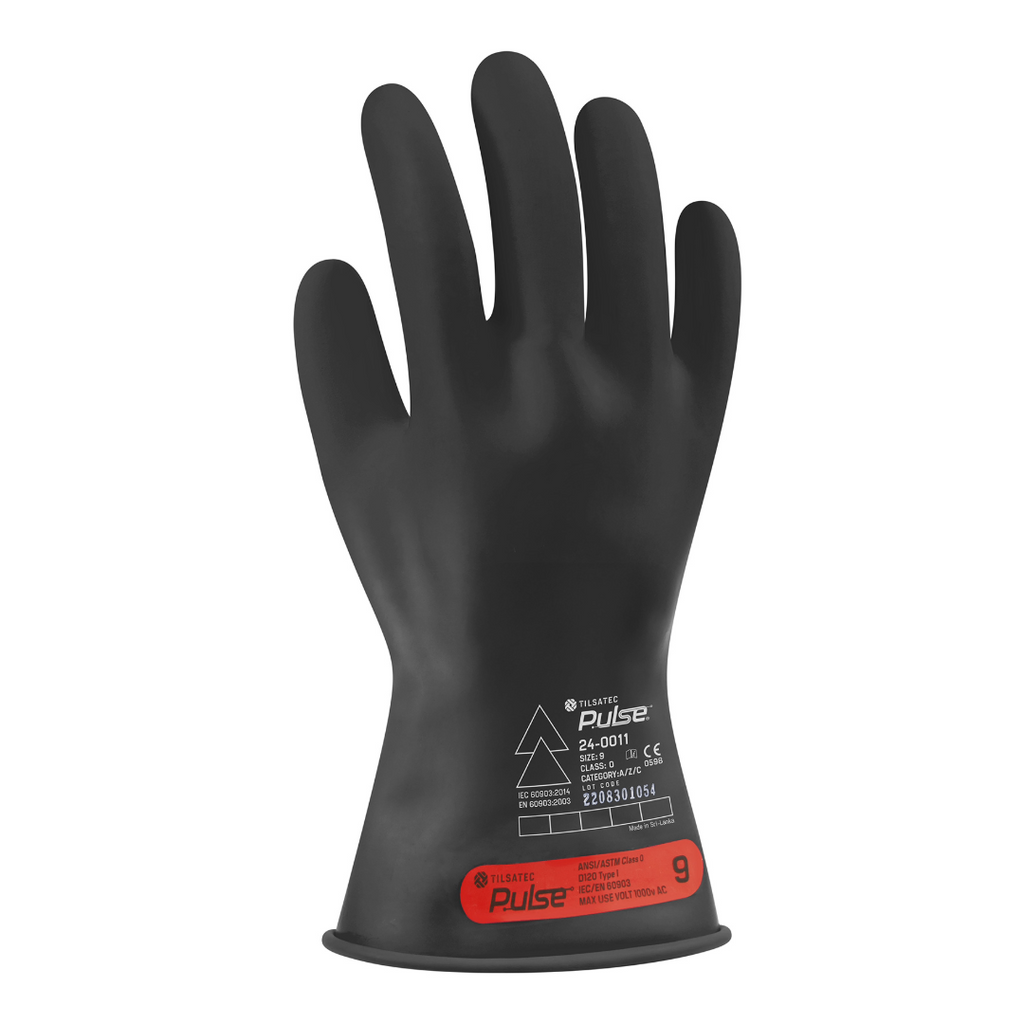 Tilsatec Class 0 - 11 Inch Black Electrical Insulating Gloves | Pulse